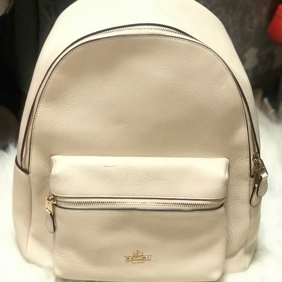 Coach | Bags | Coach Leather Backpack Creme | Poshmark
